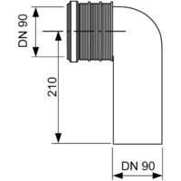 Pipe d'évacuation DN 90, PP, pour bâti support TECE TECE