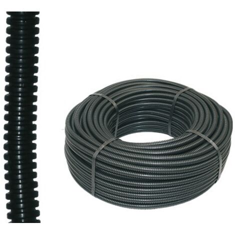 Tubo Corrugato Nero Per Cavi Con Tirafilo Diam.32mm. Rotolo 25 Mt.