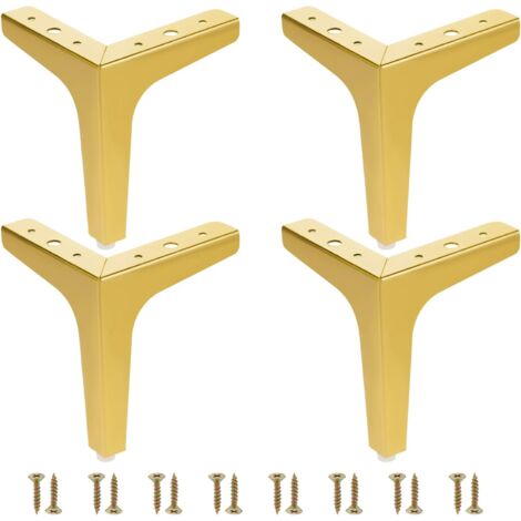 GROOFOO Set of 4 Modern Triangular Metal Furniture Legs - for Sofas and ...