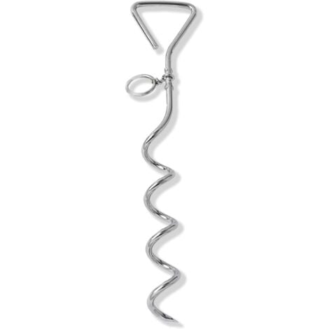 Dog Tie-Out Stake, Durable Silver Spiral Anchorstake, Secure Outdoor ...