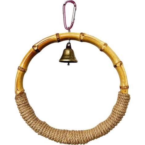 Bamboo Bird Swing, Hemp Rope Swing, Cage Hanging Décor, Bird Perches ...