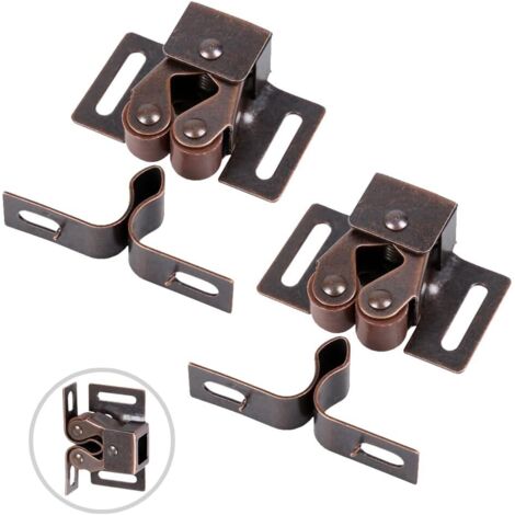 2 Pack Cabinet Latch Double Roller Catch for Cupboard Closet Cabinet ...