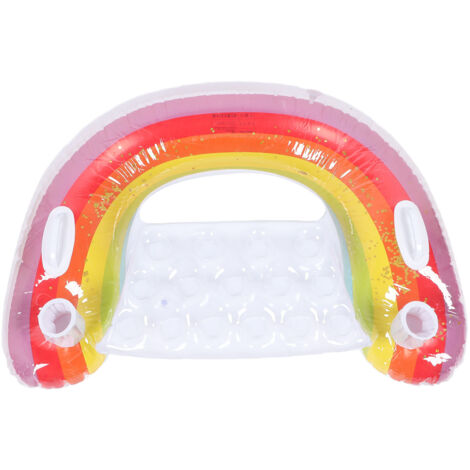 Rainbow Inflatable Chair Float U Seat Inflatable Single Person Swimming ...