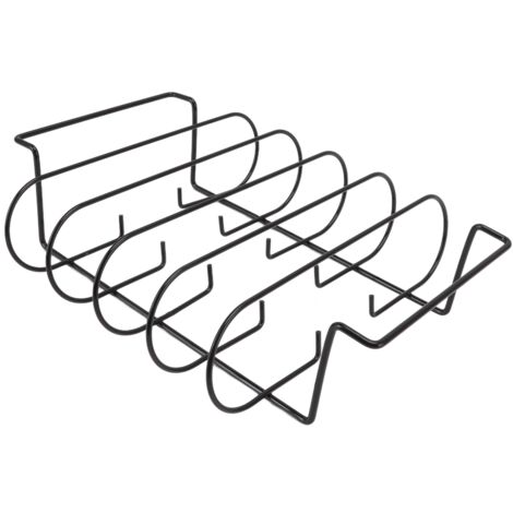 Rib Rack Iron Roasting Stand for Smoking and Grilling Holds Up to 4 ...