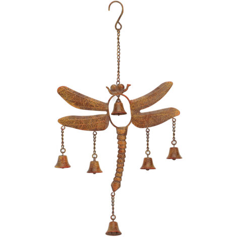 Dragonfly Wind Chime with Bells Iron Exquisite Craft Easy Installation ...