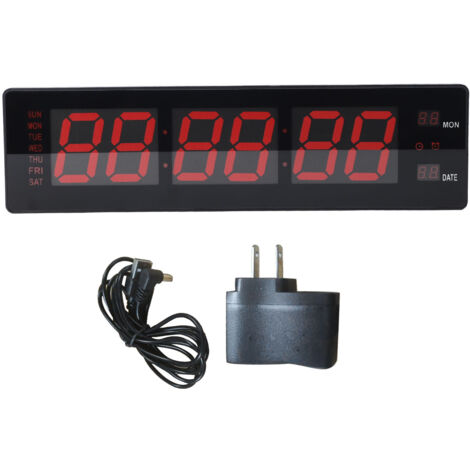 Digital Wall Clock LED Hourly Chime Silent Power Failure Memory 8 ...