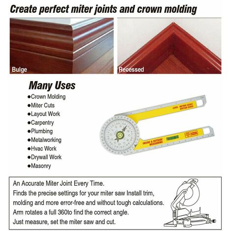 Miter Saw Protractor, Plastic Protractor Woodworking Transfer Angle ...