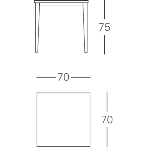 Table de jardin métal et plastique Timo 70 x 70 cm, Scab
