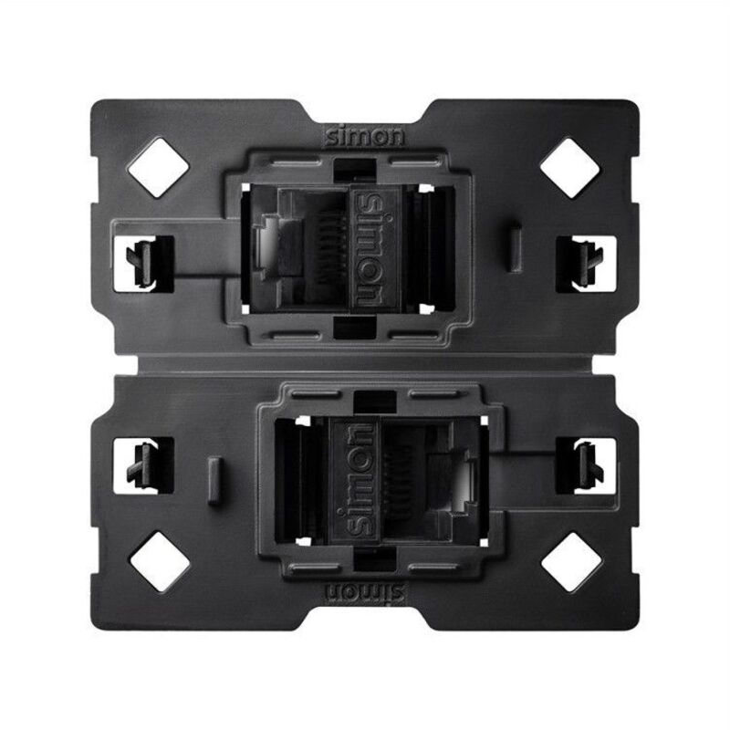 Doppelter RJ45 AMP® Kategorie 6 UTP-Computerstecker mit Simon 100 Adapter