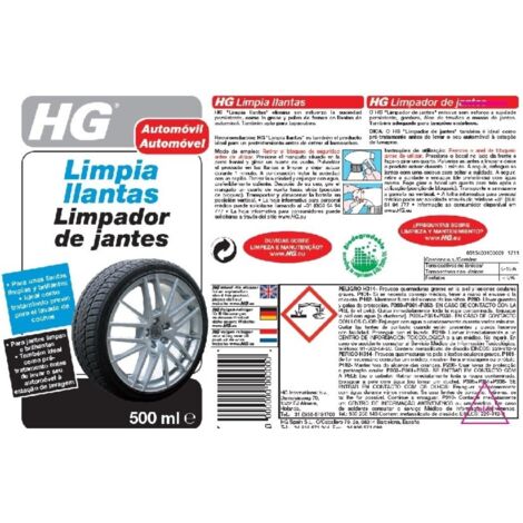 Limpiador coche llantas 500ml spray 500 ml hg