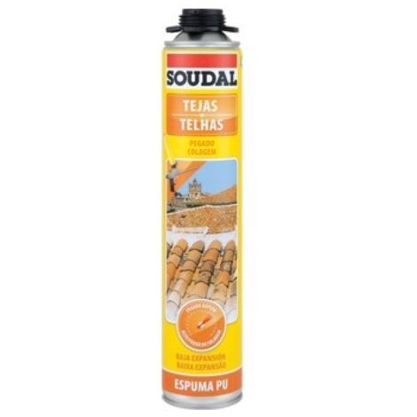 Espuma poliuretano tejas pistola 750 ml gris soudal