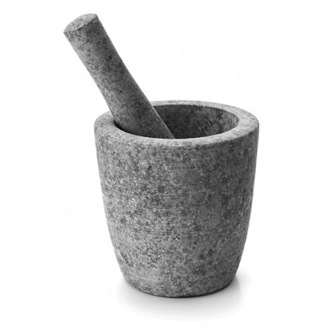 Mortero coc con mano 12x12cm granito gr 60518 lacor