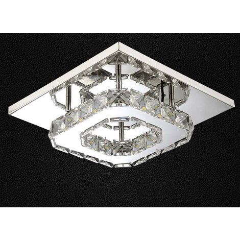 COMELY 12W LED Crystal Ceiling Light, Stainless Steel Crystal Ceiling ...