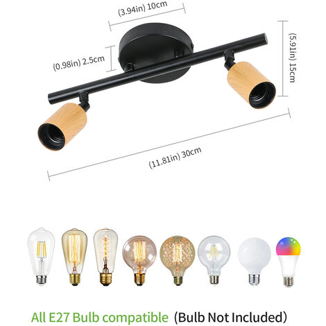 COMELY Adjustable Ceiling Light Black - 2-Position LED Industrial ...