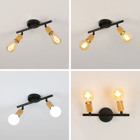 COMELY Adjustable Ceiling Light Black - 2-Position LED Industrial ...