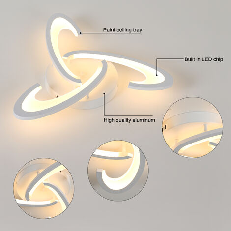 COMELY Modern Dimmable LED Ceiling Light, 30W with Remote Control ...