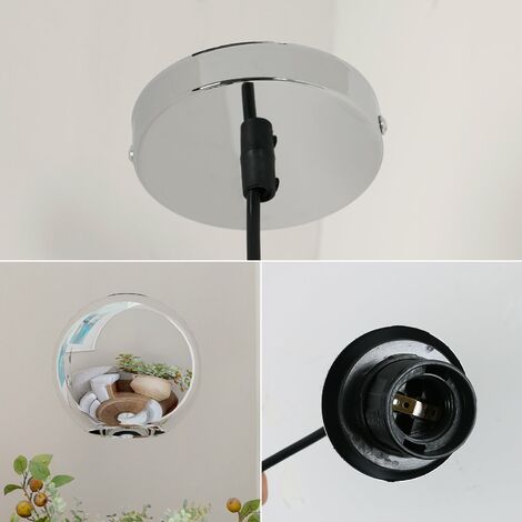 COMELY Lampshade Modern Mirror Pendant Light Spherical Hanging Lamp ...