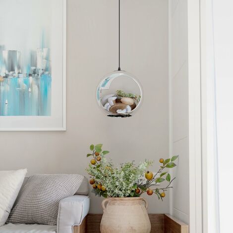 COMELY Lampshade Modern Mirror Pendant Light Spherical Hanging Lamp ...