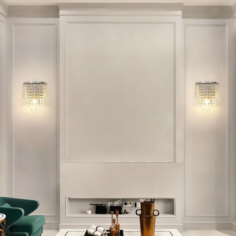 COMELY Crystal Indoor Wall Light E14, Light Fixture with Crystal ...