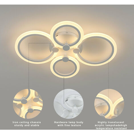 COMELY Modern LED Ceiling Light - Creative 4 Heads 34W Ceiling Lamp ...
