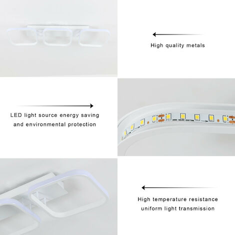 COMELY 40W LED Ceiling Light - 3 Squares in Acrylic Aluminum, Modern ...