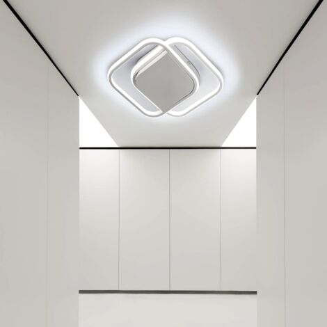 COMELY Modern White 24W Double Square LED Aluminum Ceiling Light（White ...