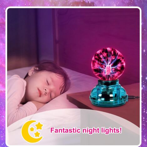 COMELY Magic Plasma Ball Toy Gift 7.5cm, Touch Sensitive USB Luminous ...