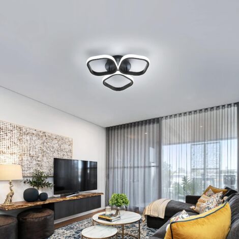 COMELY LED Ceiling Light 30W, 3 Square Black LED Ceiling Light Fixture ...