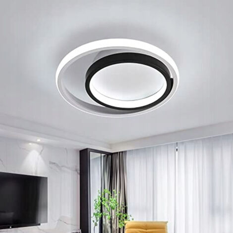Ceiling Light Black LED White 40w 6500k Modern Round