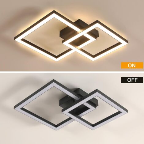 COMELY Brushed Metal Double Frame Ceiling Light, 36W, 3000K Warm White ...