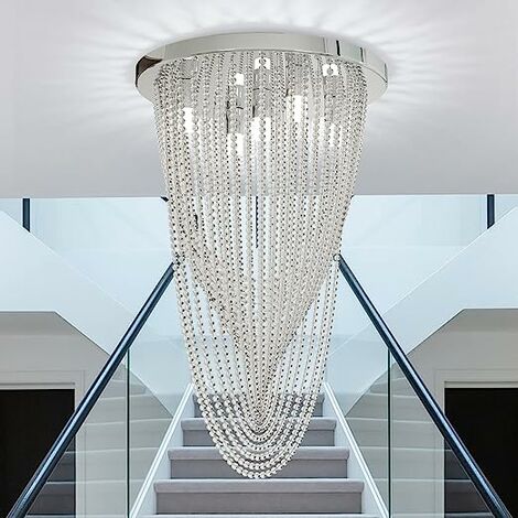Modern Chandeliers Lighting, Crystal Beads Raindrop Flush Mount Ceiling ...