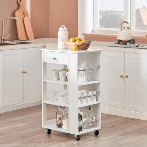 SoBuy Kitchen Trolley Storage Kitchen Cart,FKW12-II-W