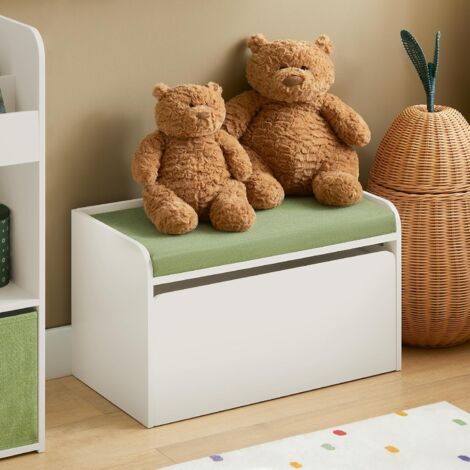 SoBuy Kids Storage Bench Toy Chest Toy Box Storage Cabinet,KMB80-W