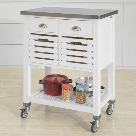 SoBuy White Kitchen Trolley Kitchen Serving Trolley Storage Trolley ...