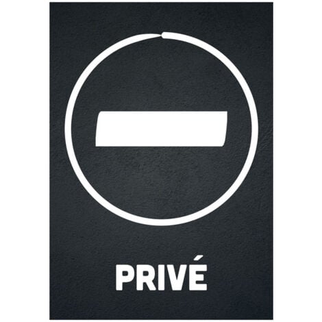 Sticker autocollant "PRIVÉ" format A5 fond noir