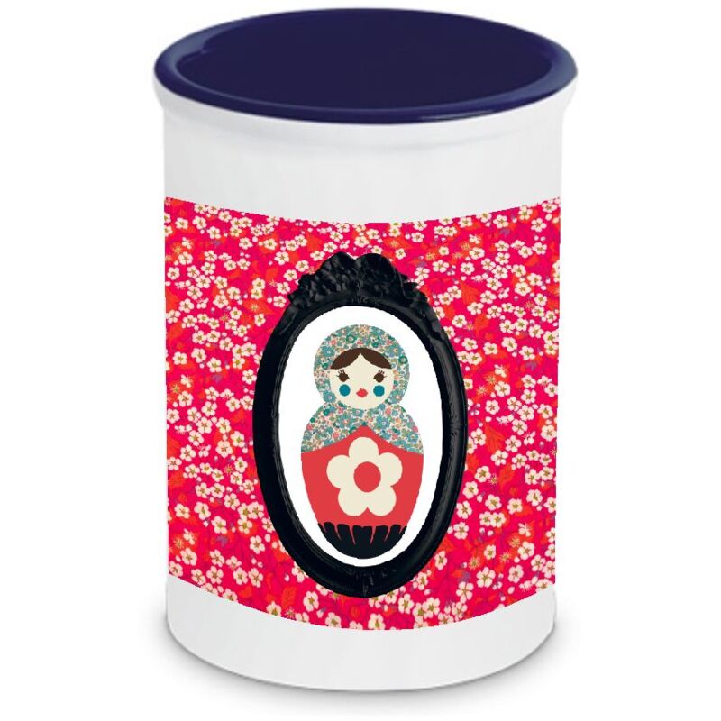 Pot à stylos en céramique Matriochka Cbkreation