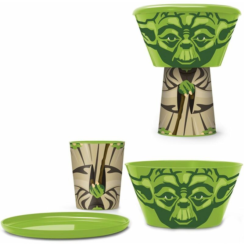 Set repas 3 pièces en pvc empilable Yoda