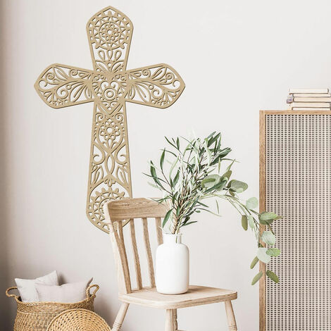 Décoration murale en bois croix
