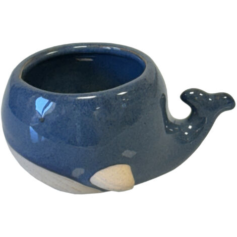 Mini cache-pot baleine bleue en céramique 5 cm