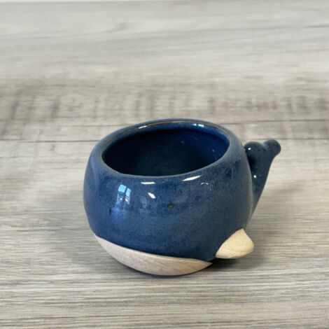 Mini cache-pot baleine bleue en céramique 5 cm