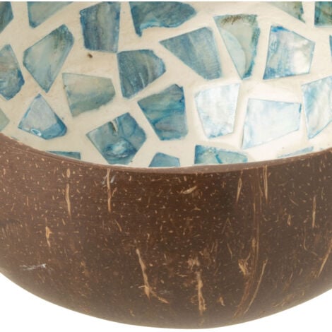 Bol déco coco mosaïque en coquillage bleu