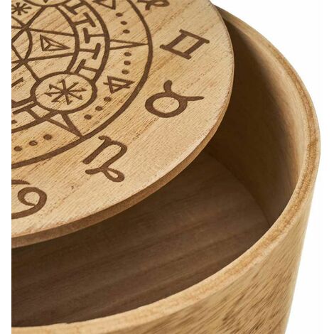 Boite ronde Astro en bois MDF gravé
