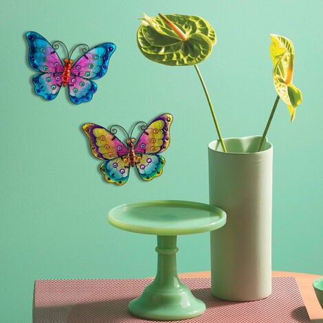Papillon déco murale 21 x 25 cm - modèle Bleu