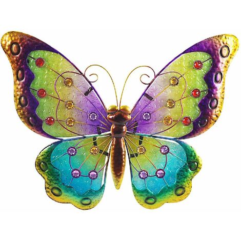 Papillon déco murale 43 x 34 cm - modèle Jaune