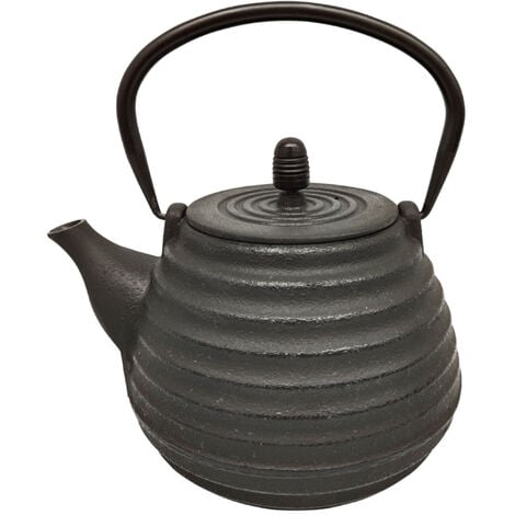 Théière de type japonaise noire en fonte 1 litre