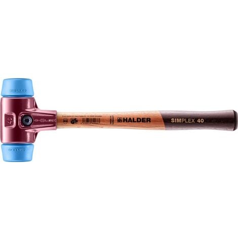 HALDER SIMPLEX Schonhammer Ø 40 mm TPE-soft blau mit Tempergussgehäuse