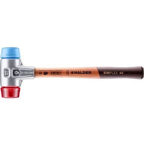 Hammer HALDER SIMPLEX TPE weich / Kunststoff mit Aluminiumgehäuse und Holzstiel - D=40 mm - 3116.040