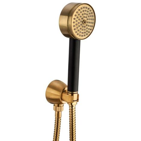 Set doccia con presa acqua e doccetta in ottone colore ottone ...