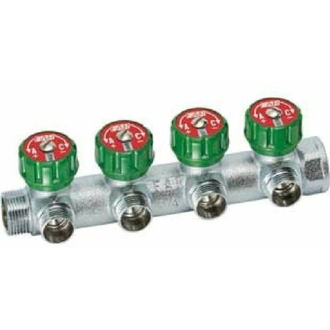 Collettore componibile cromato a 4 derivazioni 1/2" Eurokonus FAR 3824 3/4"