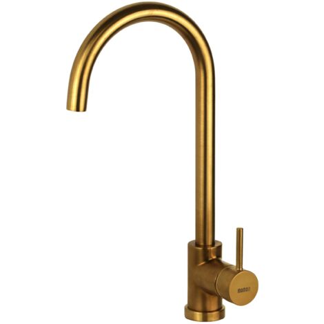 Miscelatore lavello cucina colore ottone spazzolato con canna alta e ...